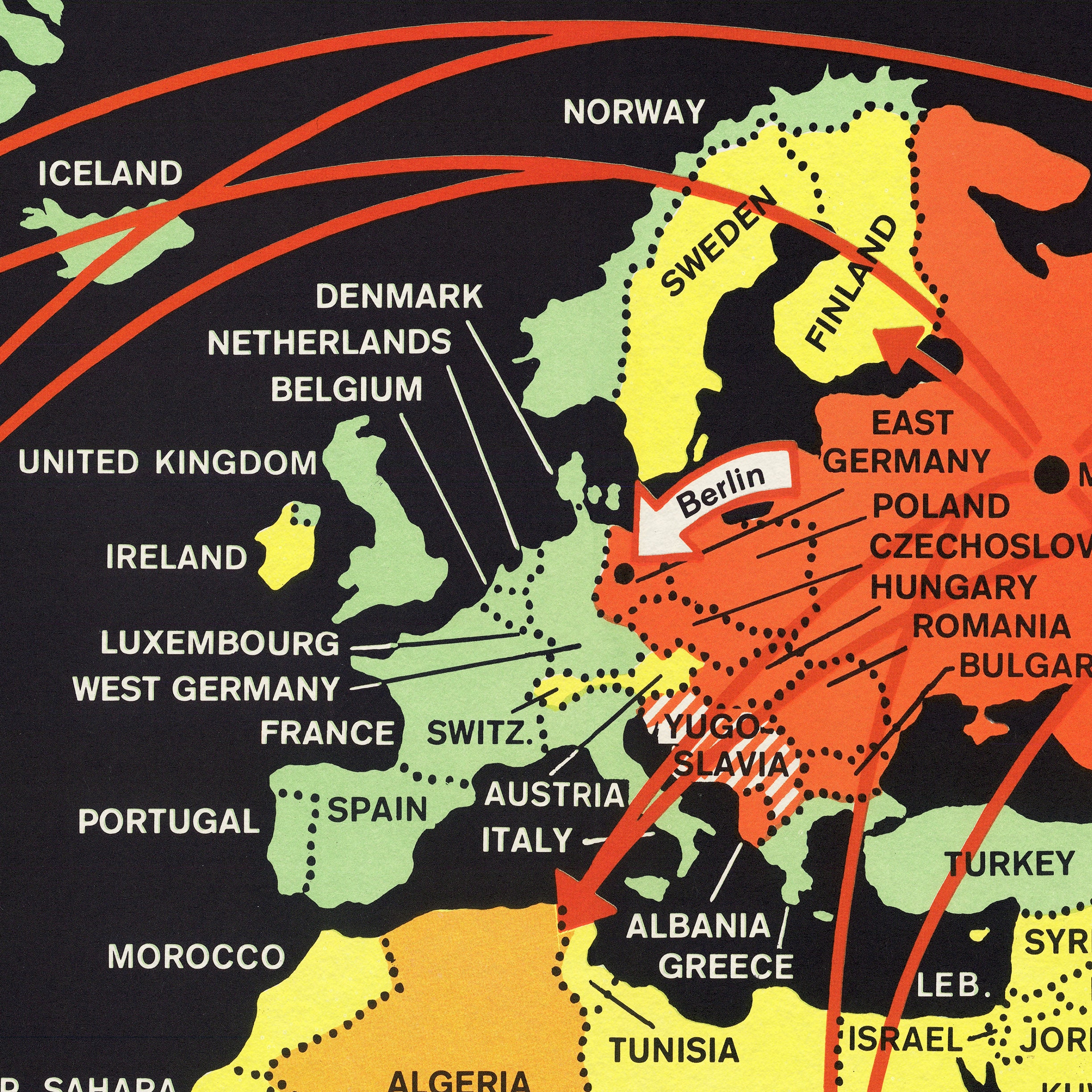 Cold War Era Map Poster Red Offensive Vintage Map Print - Etsy