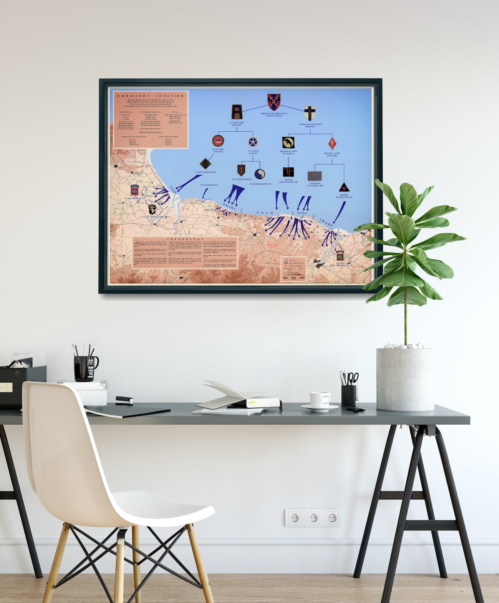 D Day Poster 1944 Normandy Invasion D Day Map World War 2 - Etsy
