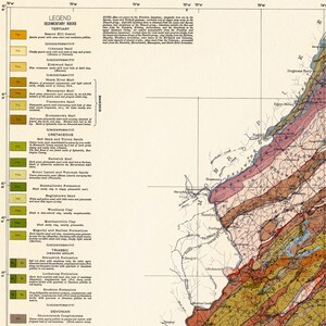 Geologic Map of New Jersey, Geology Gift, New Jersey Wall Art ...