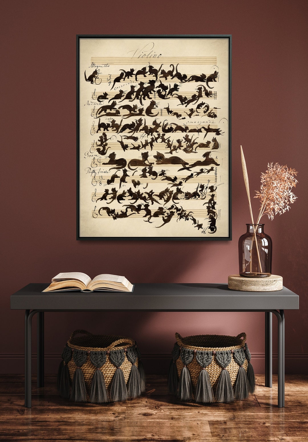 Cat Symphony Vintage Art Print Cats & Music Poster Wall Art Home Gift ...