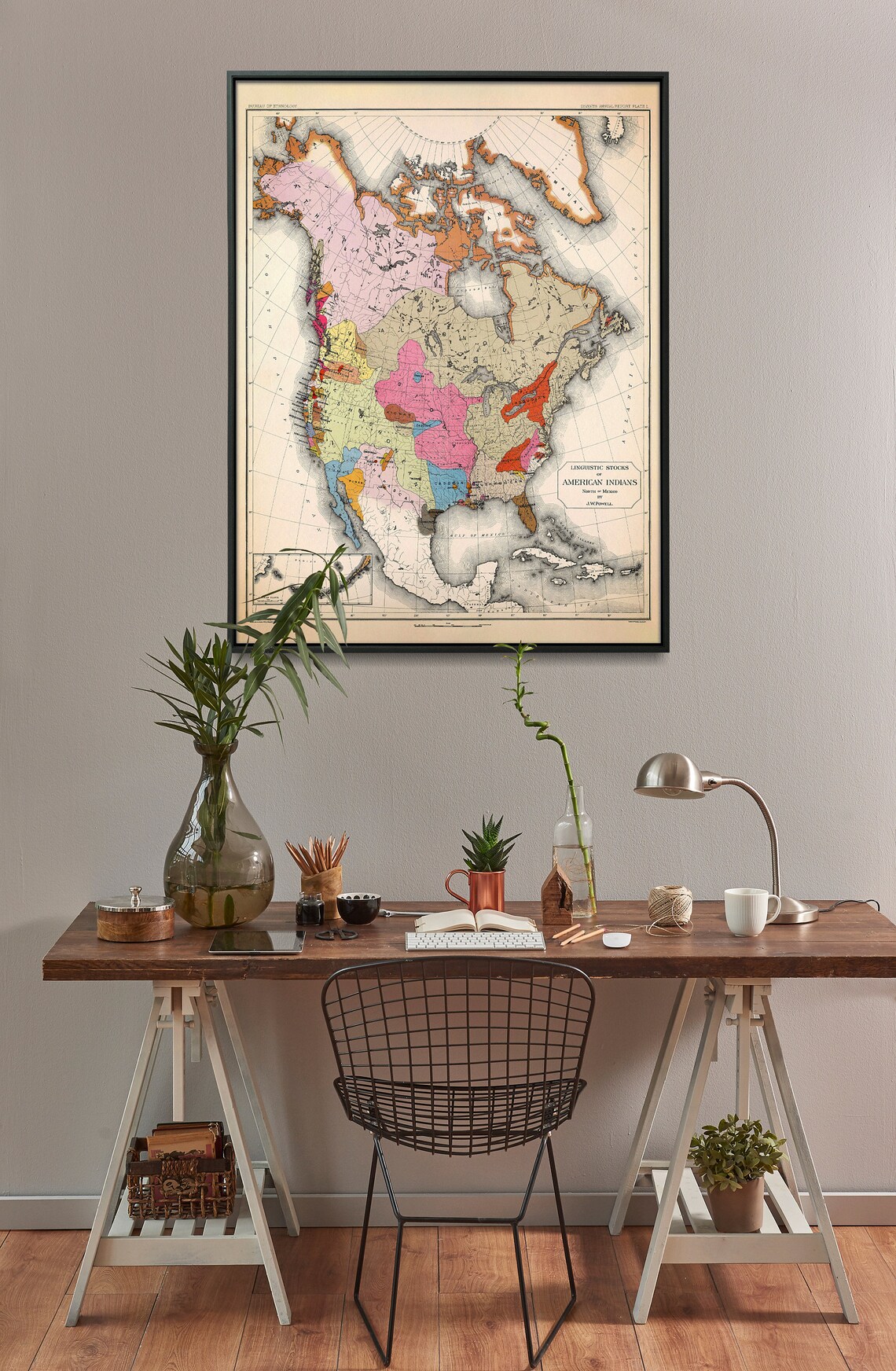 Linguistic Map of American Indians Native American Language | Etsy