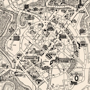 Yerevan Vintage Map Print Yerevan Historical Chart Poster Armenian Wall ...