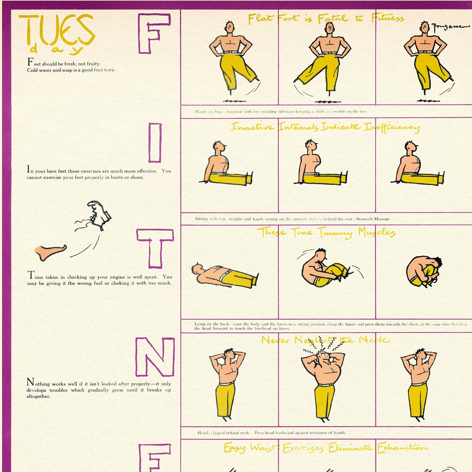 Vintage Exercise Poster Gym Wall Art Fitness Gift Physical - Etsy