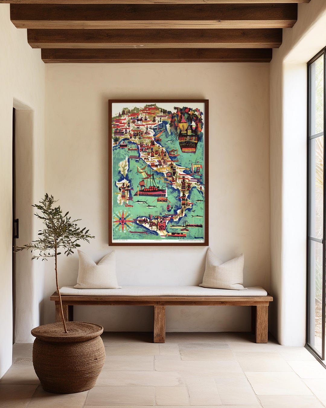Vintage Italy Wine Map Print: 1957 Vini D'italia Restaurant Poster - Etsy