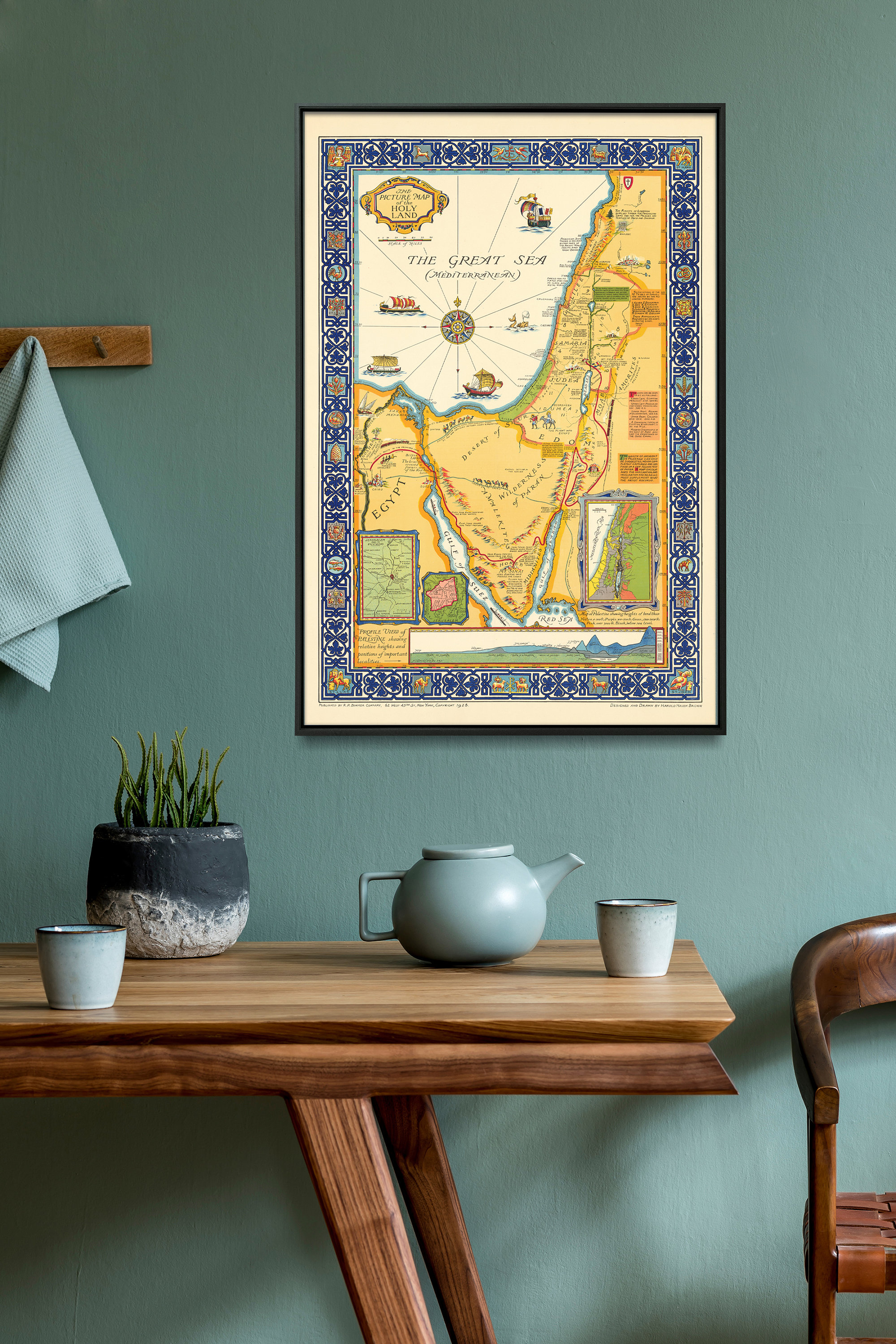 Holy Land Map Bible Pictorial Map Holy Land Gifts Pictorial - Etsy