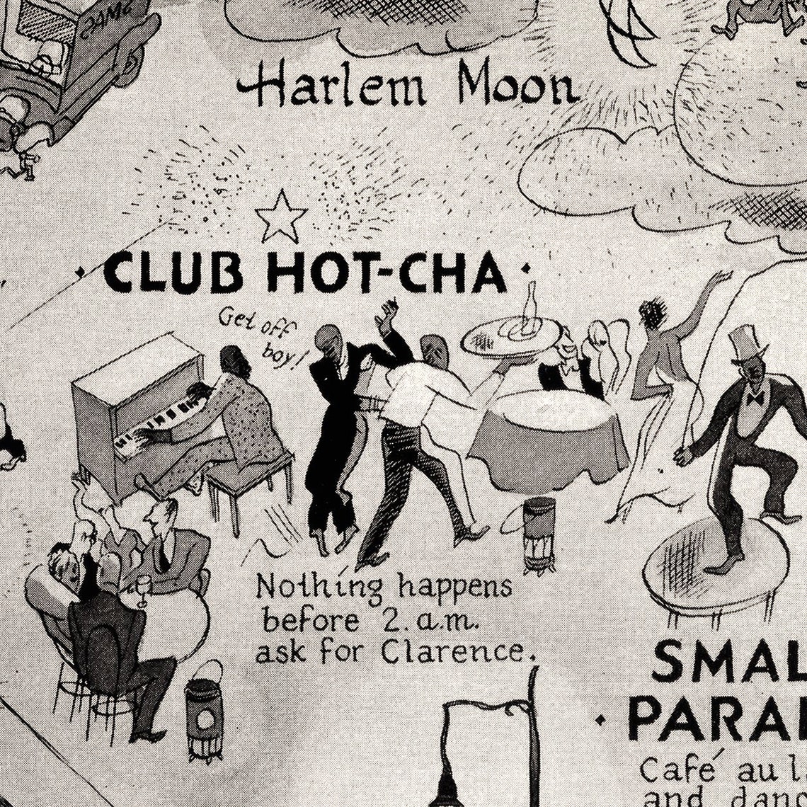 Harlem Night Clubs Map Old Harlem Map Wall Art Vintage Map - Etsy