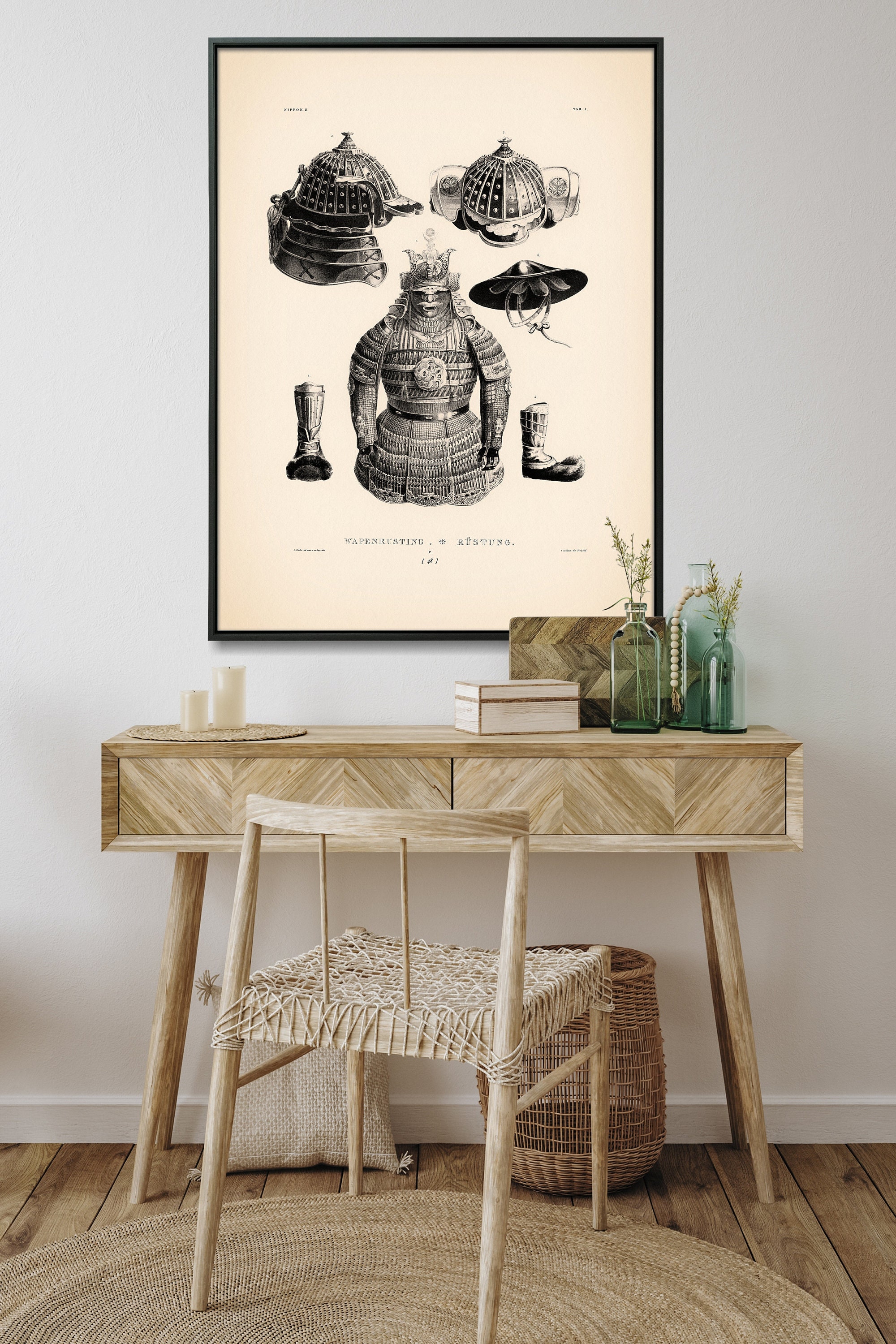 Japanese Armor Vintage Chart Print Samurai Outfit Poster - Etsy