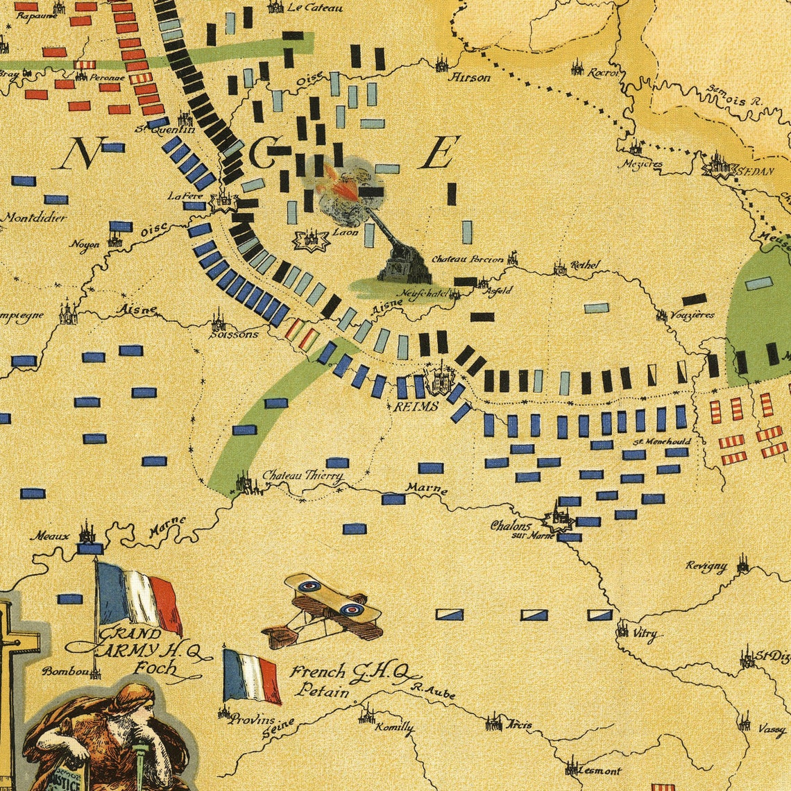 The Great War Map World War 1 Map World War 1 Poster France - Etsy