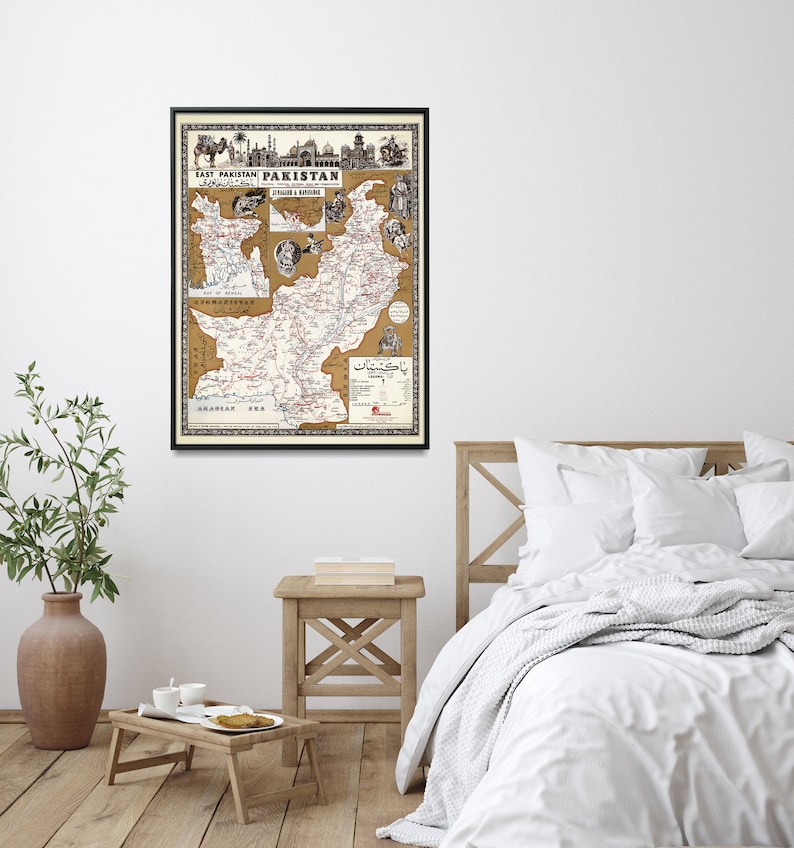 Old Map of Pakistan Vintage Pakistan Map Pakistan Gift | Etsy Canada