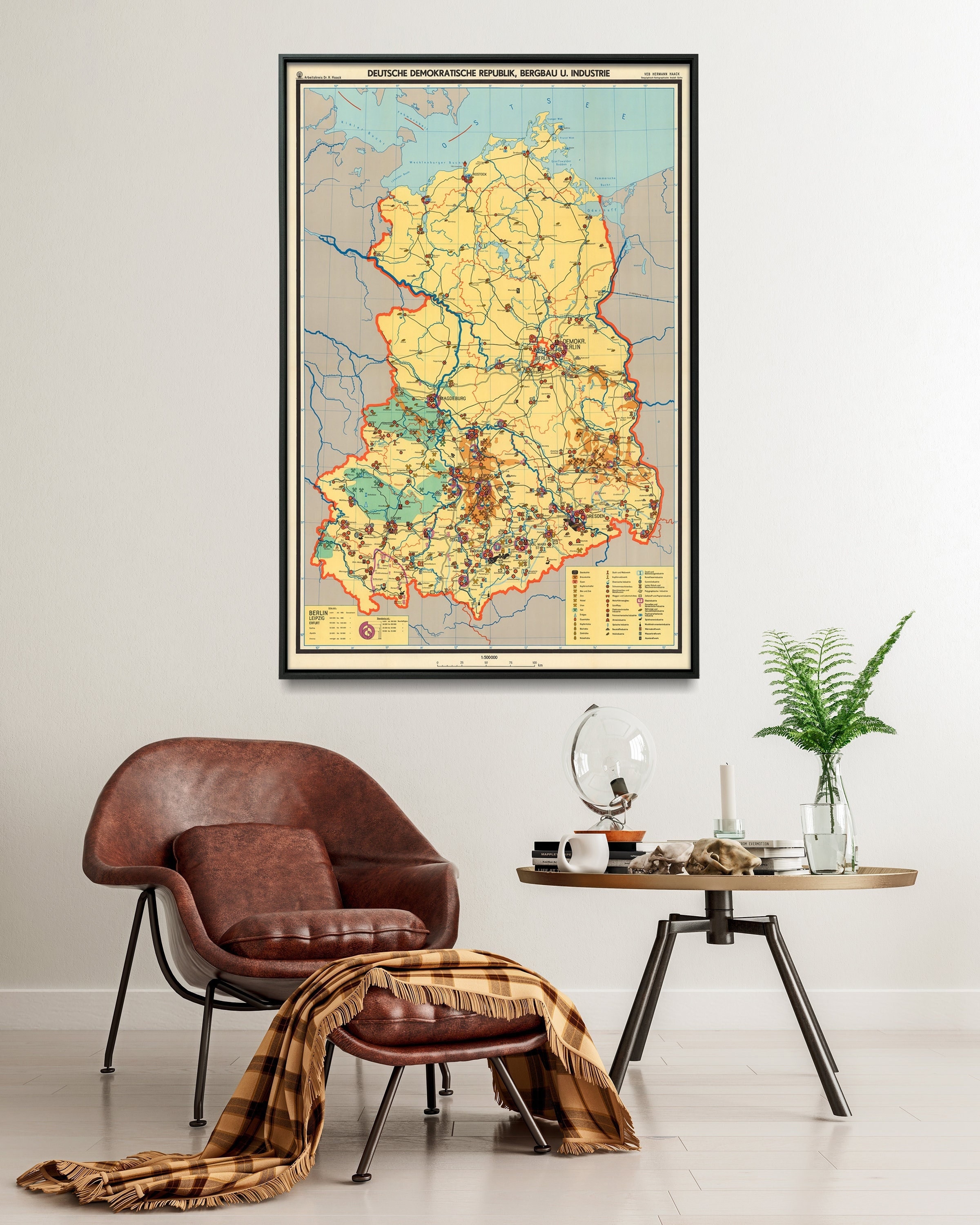East Germany Vintage Map Print Ddr Map Poster Cold War Map - Etsy