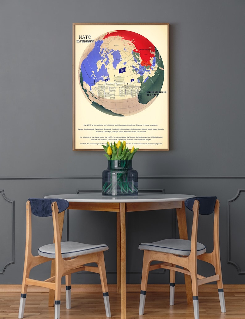 NATO Command Structure - Vintage Cold War Poster Print, Political ...