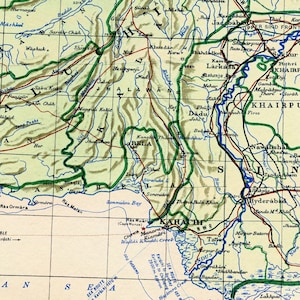 Old Map of Pakistan| Pakistan Gift| Pakistan Home Wall Art, Decor ...