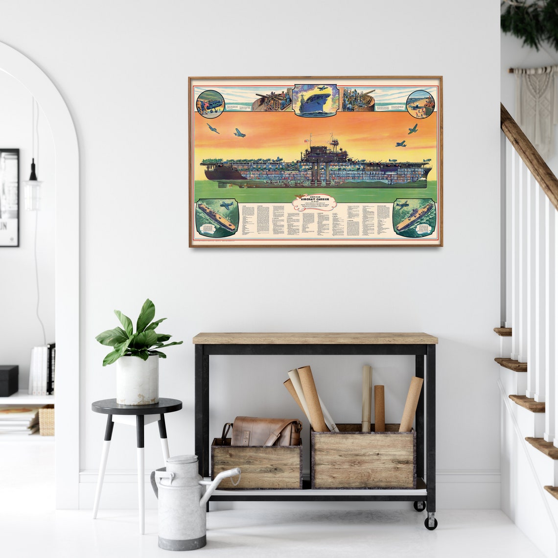 WW2 American Aircraft Carrier Poster U.S.S. - Etsy