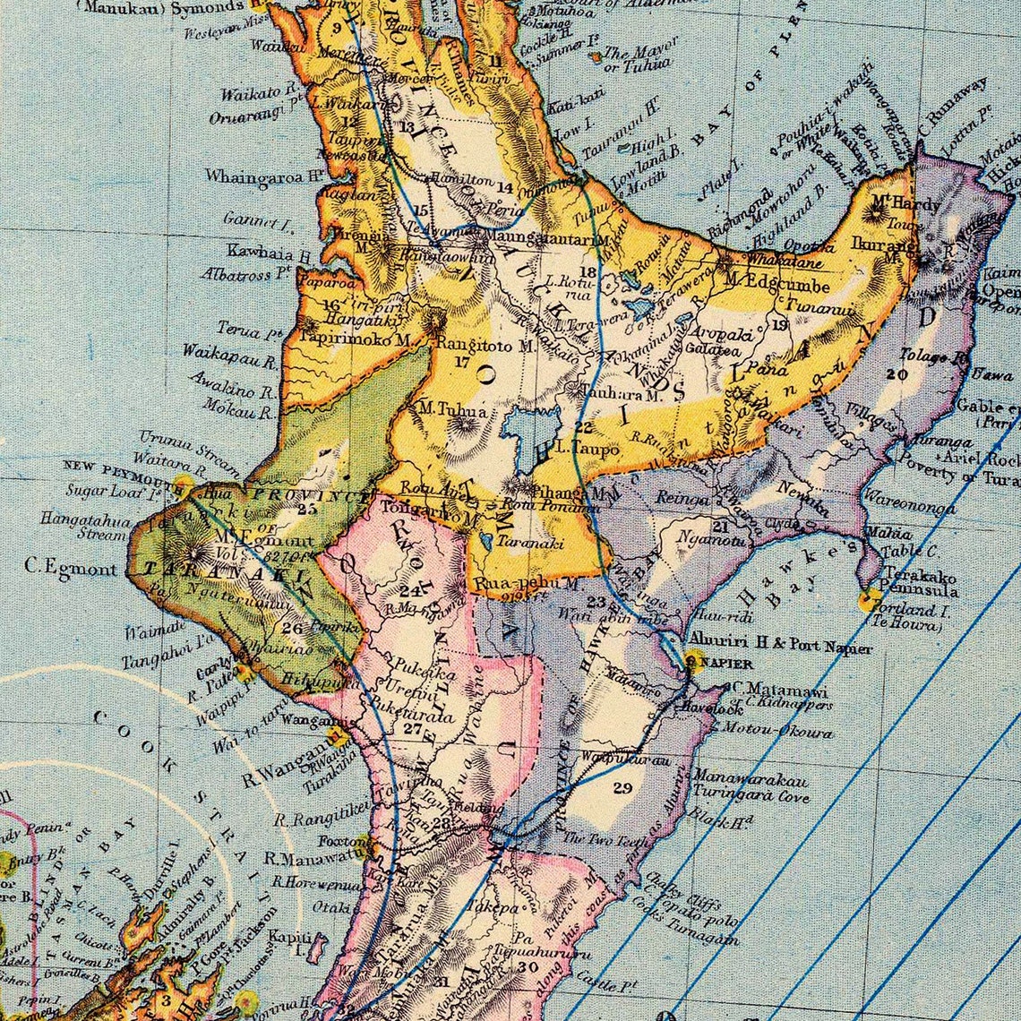 Old Map of New Zealand Vintage New Zealand Map New Zealand - Etsy