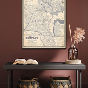 Kuwait Vintage Map Print, Old Map Poster, Kuwait Wall Art Home Gift - Etsy