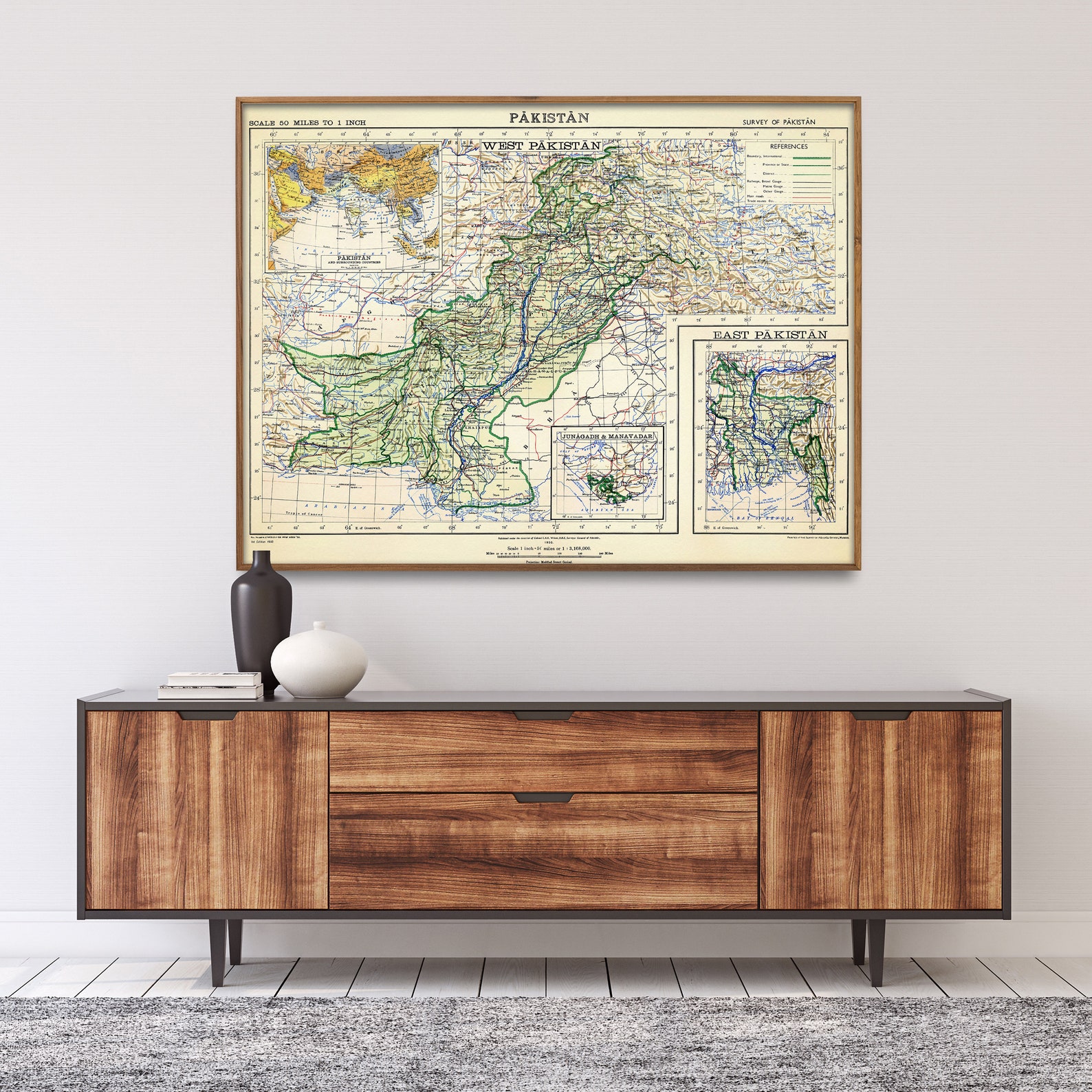 Old Map of Pakistan Pakistan Gift Pakistan Home Wall Art - Etsy