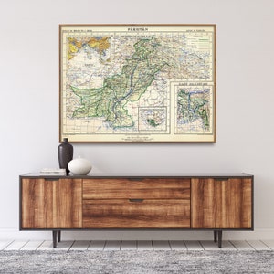 Old Map of Pakistan| Pakistan Gift| Pakistan Home Wall Art, Decor ...