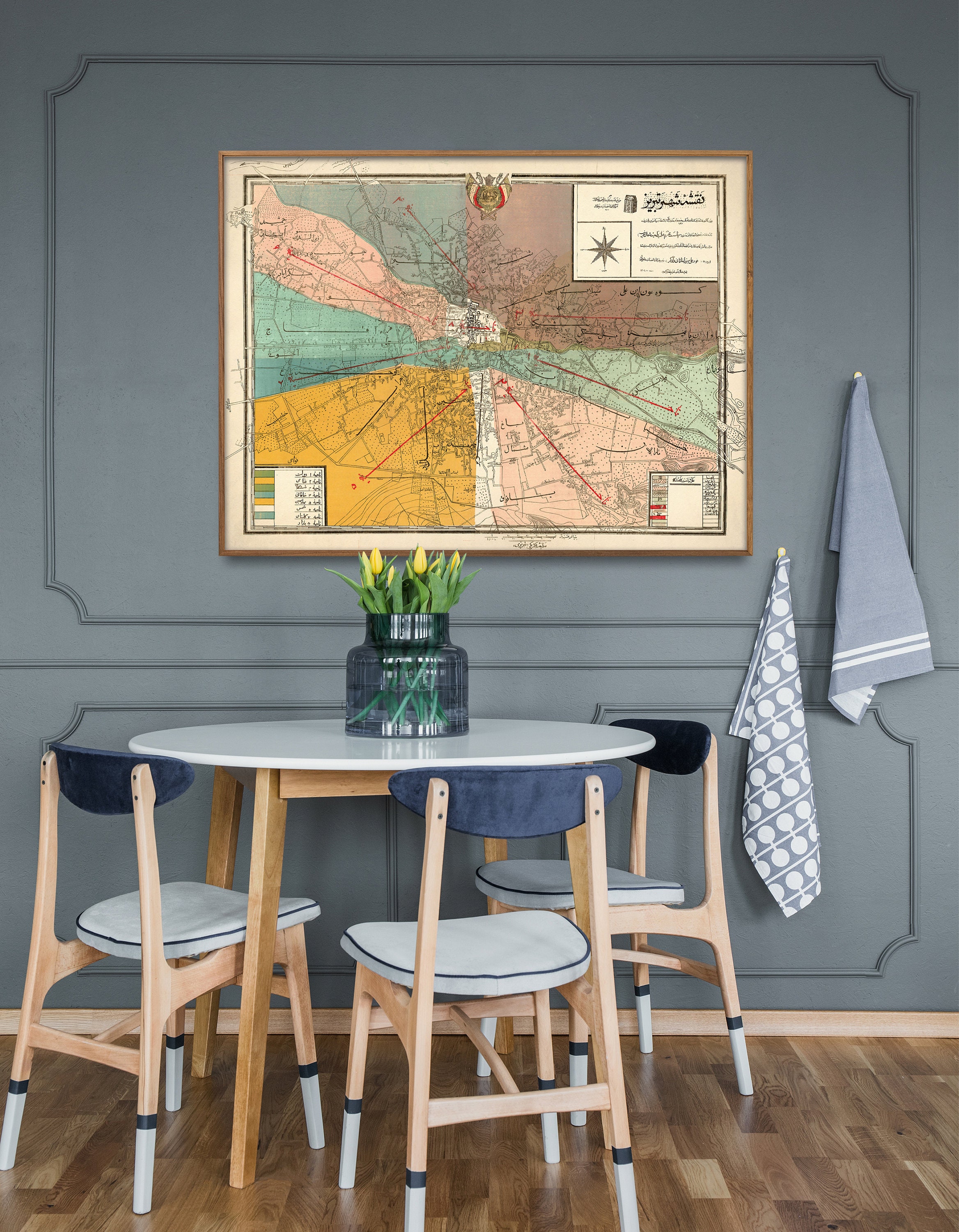 Tabriz Iran Vintage Map Print Old Map Poster Iranian Wall - Etsy