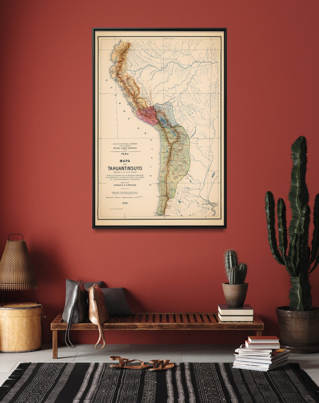 Inca Empire Vintage Map Print, Inca Map Poster, Peru Wall Art Home Gift ...