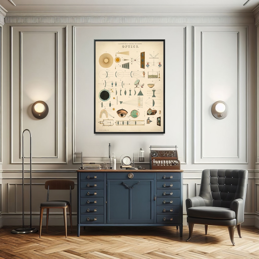 Vintage Science Poster, Optics Wall Art, Scientific Illustration Print ...