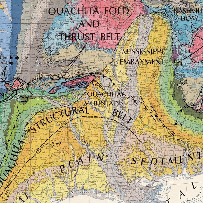 United States Vintage Geological Map Print Large US Geology - Etsy