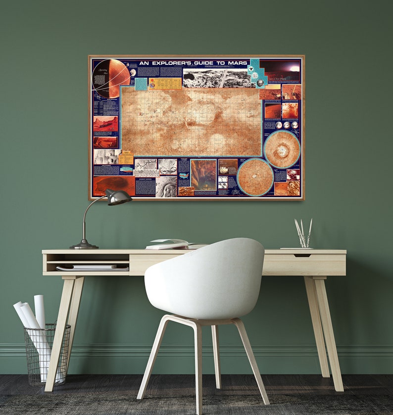 NASA Vintage Mars Chart Print Mars Map Poster Martian - Etsy