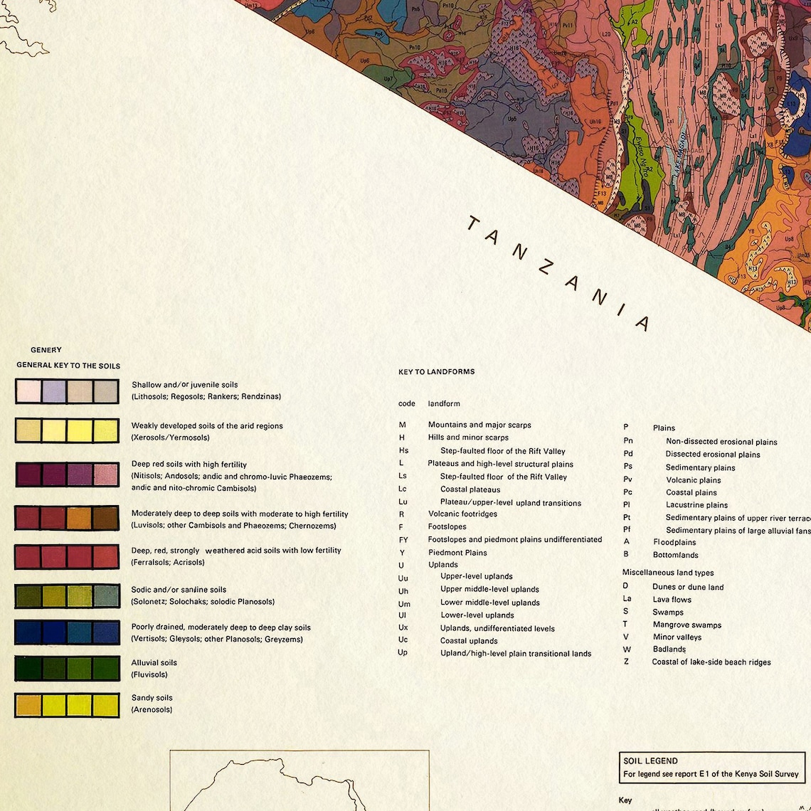 Kenya Map Soil Map of Kenya Geologic Map Kenya Art Gift | Etsy Canada