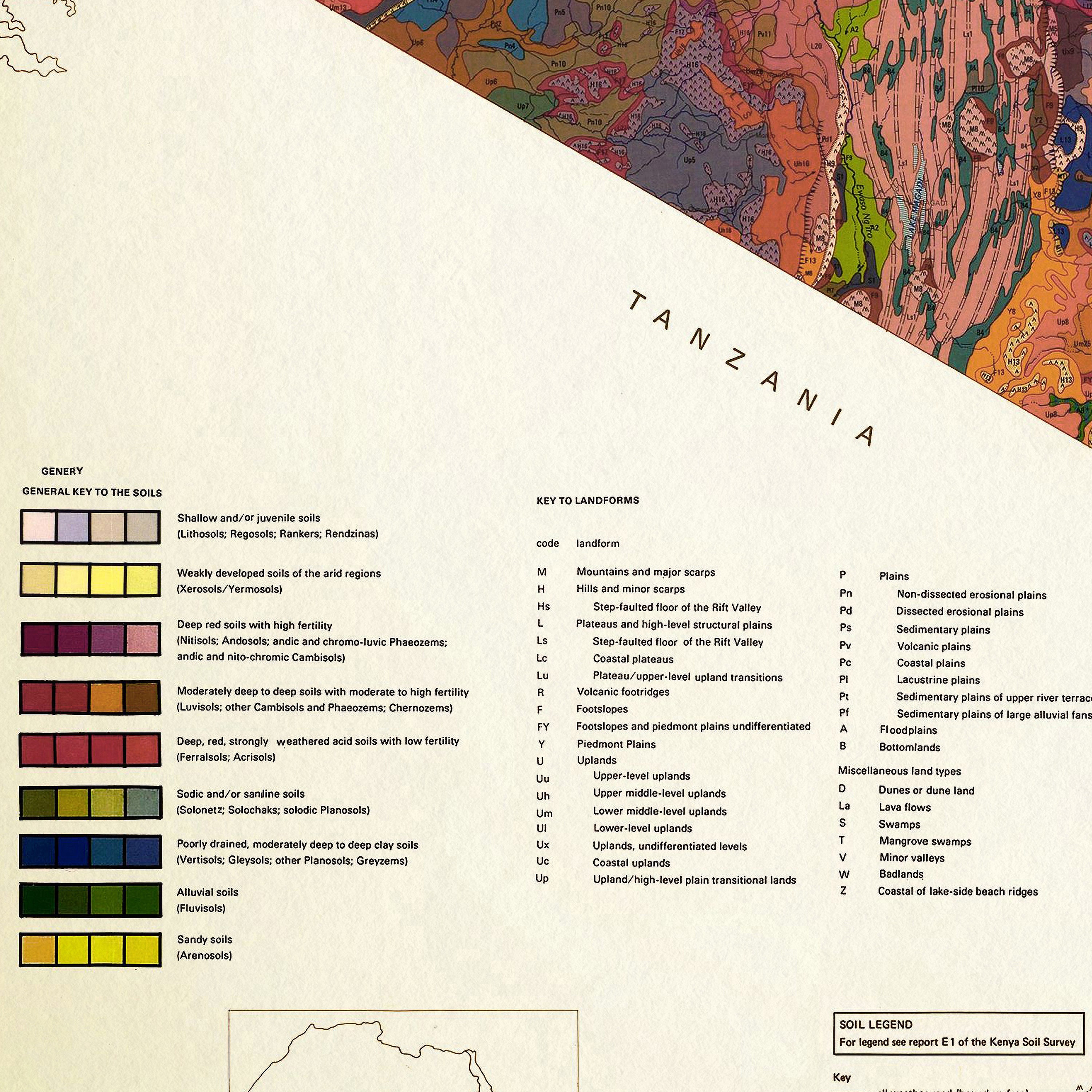 Kenya Map Soil Map of Kenya Geologic Map Kenya Art Gift | Etsy Canada