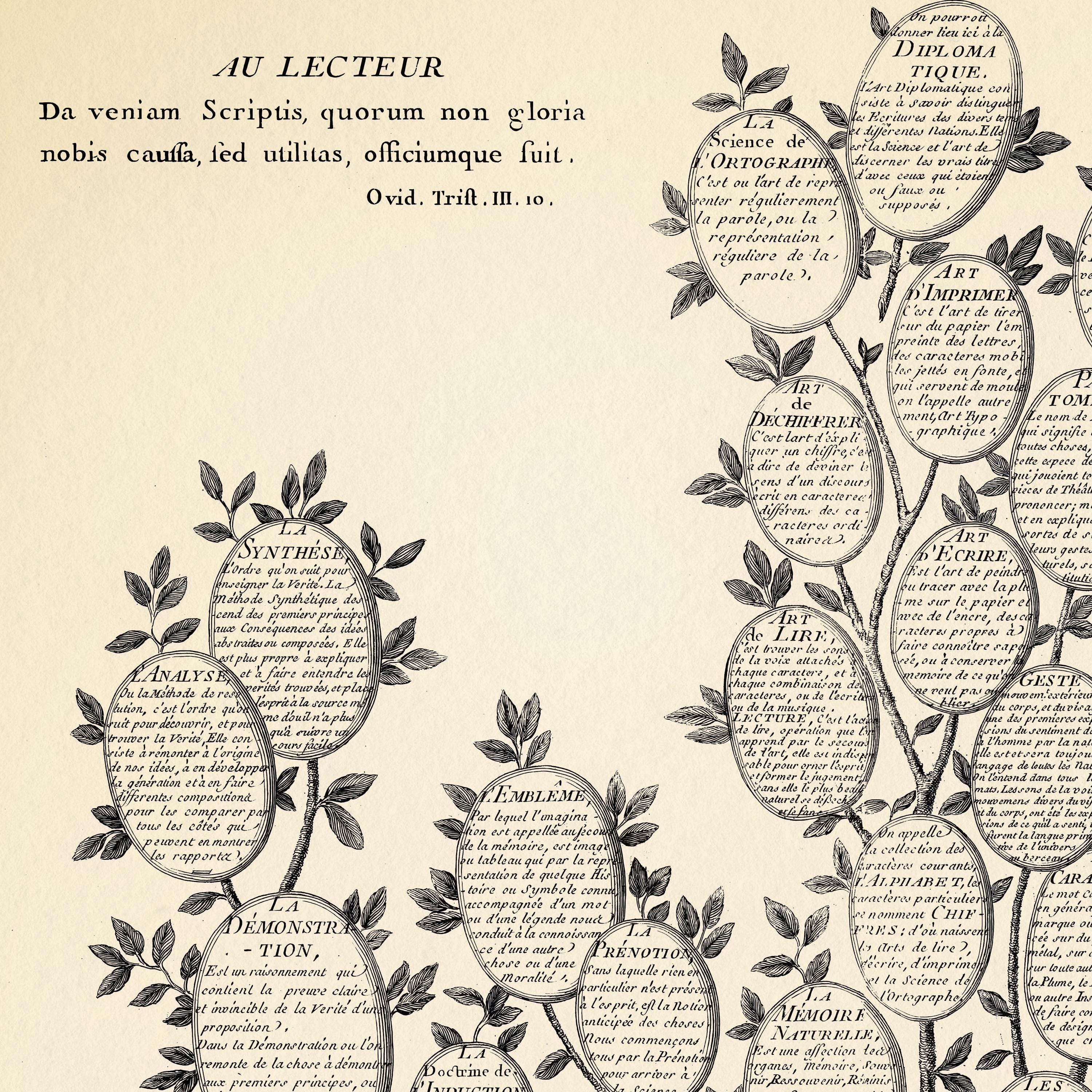 18th Century Encyclopedic Tree of Knowledge Print: French Historical ...