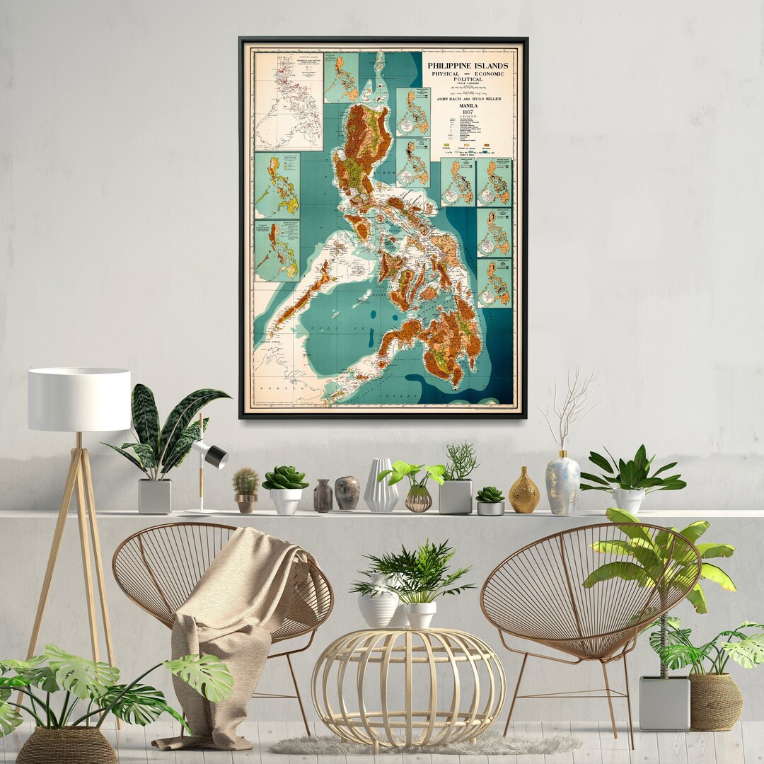 Philippine Islands Vintage Map Poster| Philippines Art Print ...
