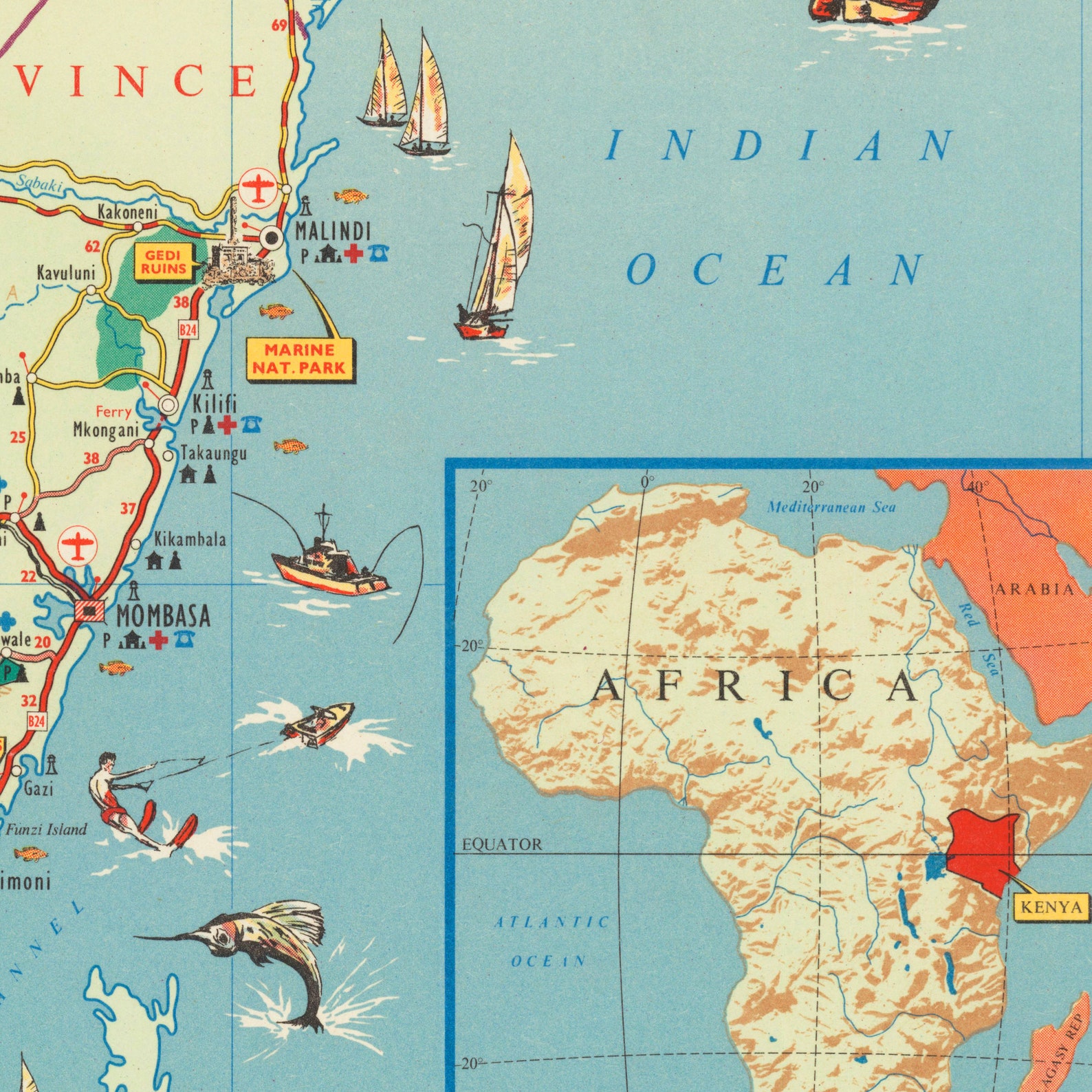 Kenya Map Kenya Poster Map of Kenya Wall Art Vintage Map - Etsy