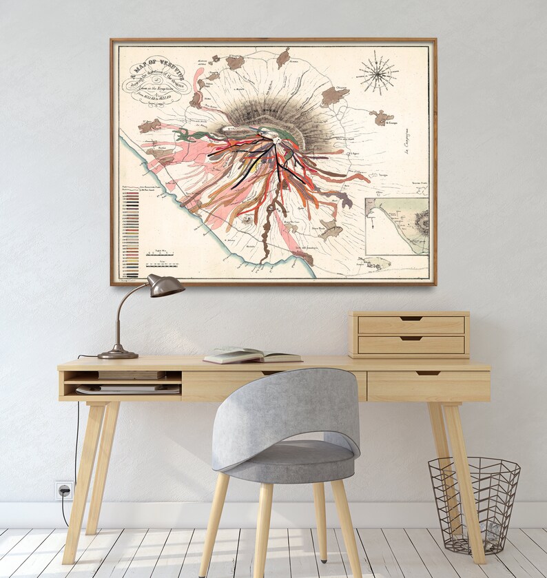 Mount Vesuvius Geological Map Geologic Map of Vesuvius - Etsy