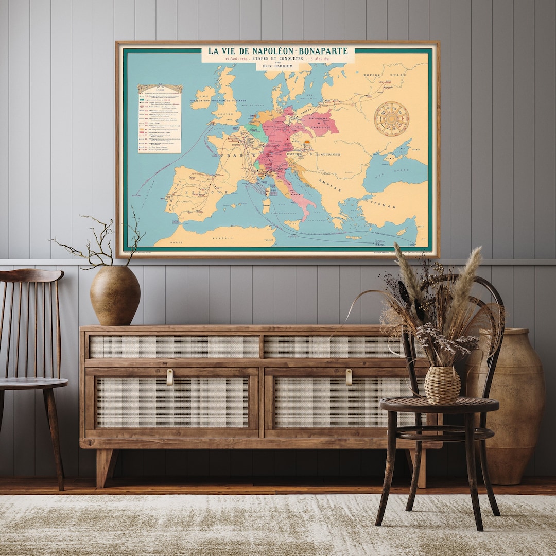 Napoléon Bonaparte Life & Military Campaigns, Vintage Chart Print ...
