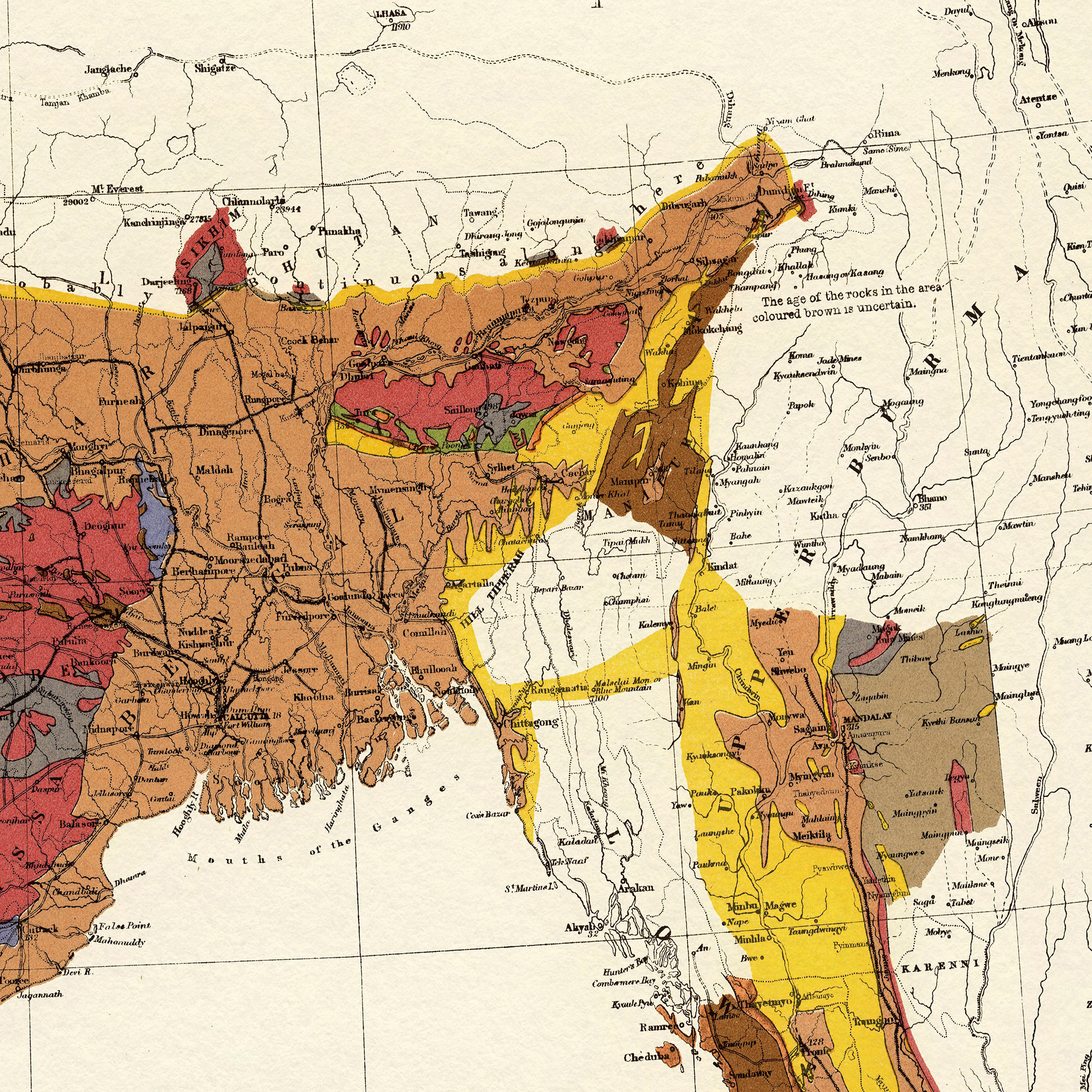 Geological Map of India Geology of India Vintage India Map - Etsy Canada