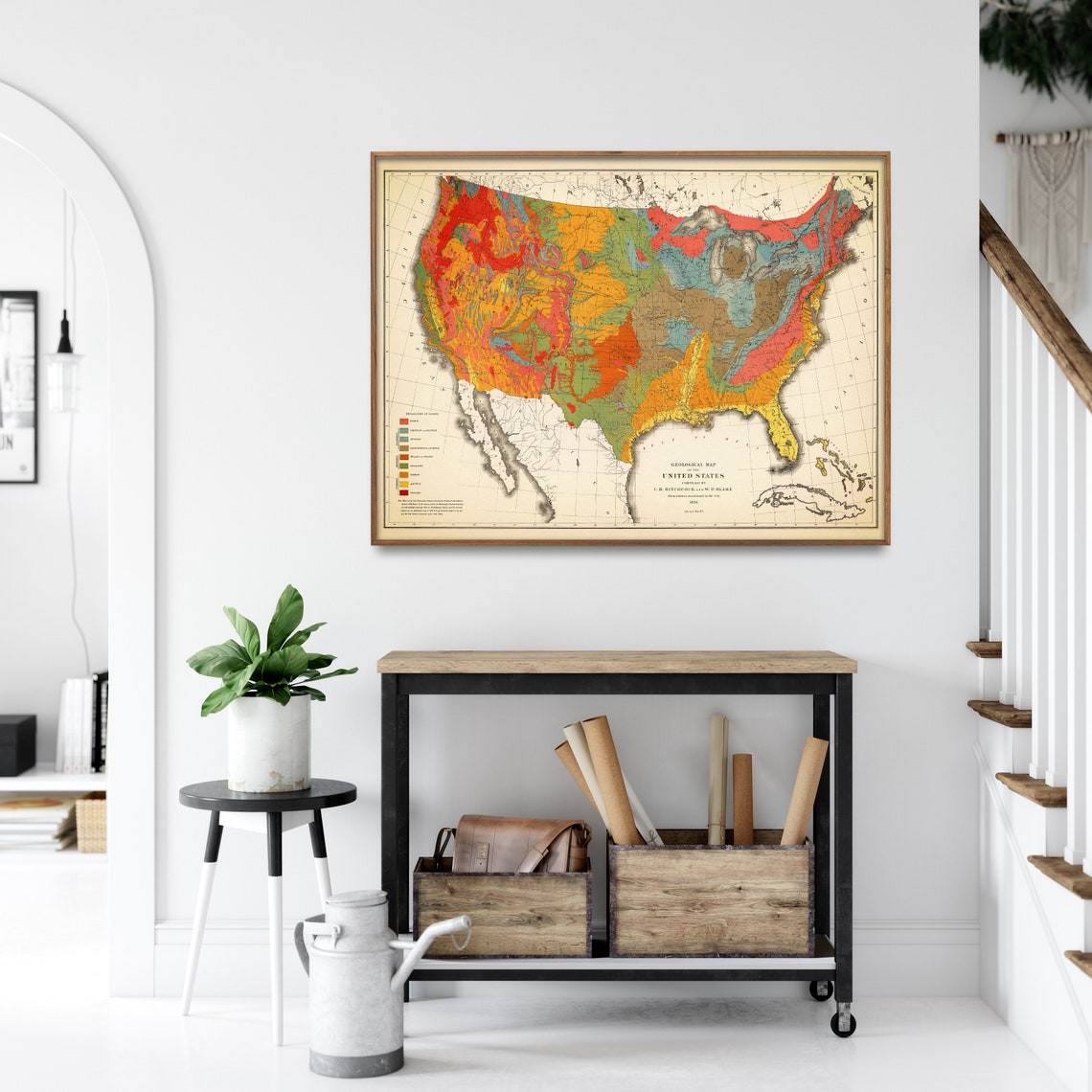 Geological Map of the USA Vintage Geologic Us Map Print | Etsy