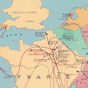 Napoléon Bonaparte Life & Military Campaigns, Vintage Chart Print ...