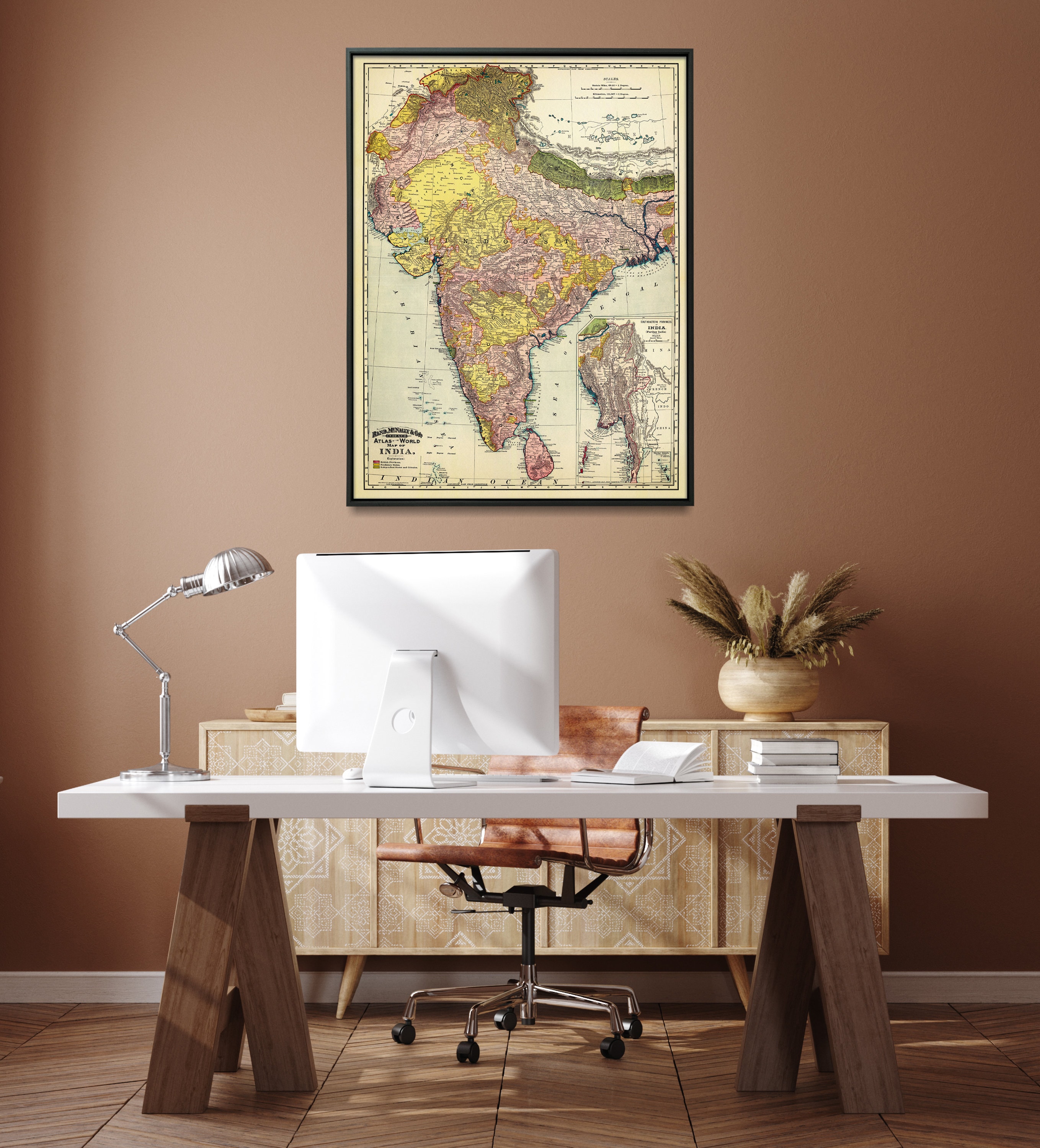 Old Map of India Vintage India Map India Poster Decor | Etsy Canada