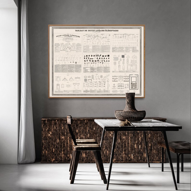 Technical Drawing Vintage Chart Print Architectural & | Etsy