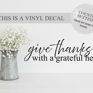 Give Thanks Vinyl Decal, Farmhouse Vinyl Decals, Thankful Vinyl Decals ...