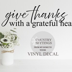Give Thanks Vinyl Decal, Farmhouse Vinyl Decals, Thankful Vinyl Decals ...