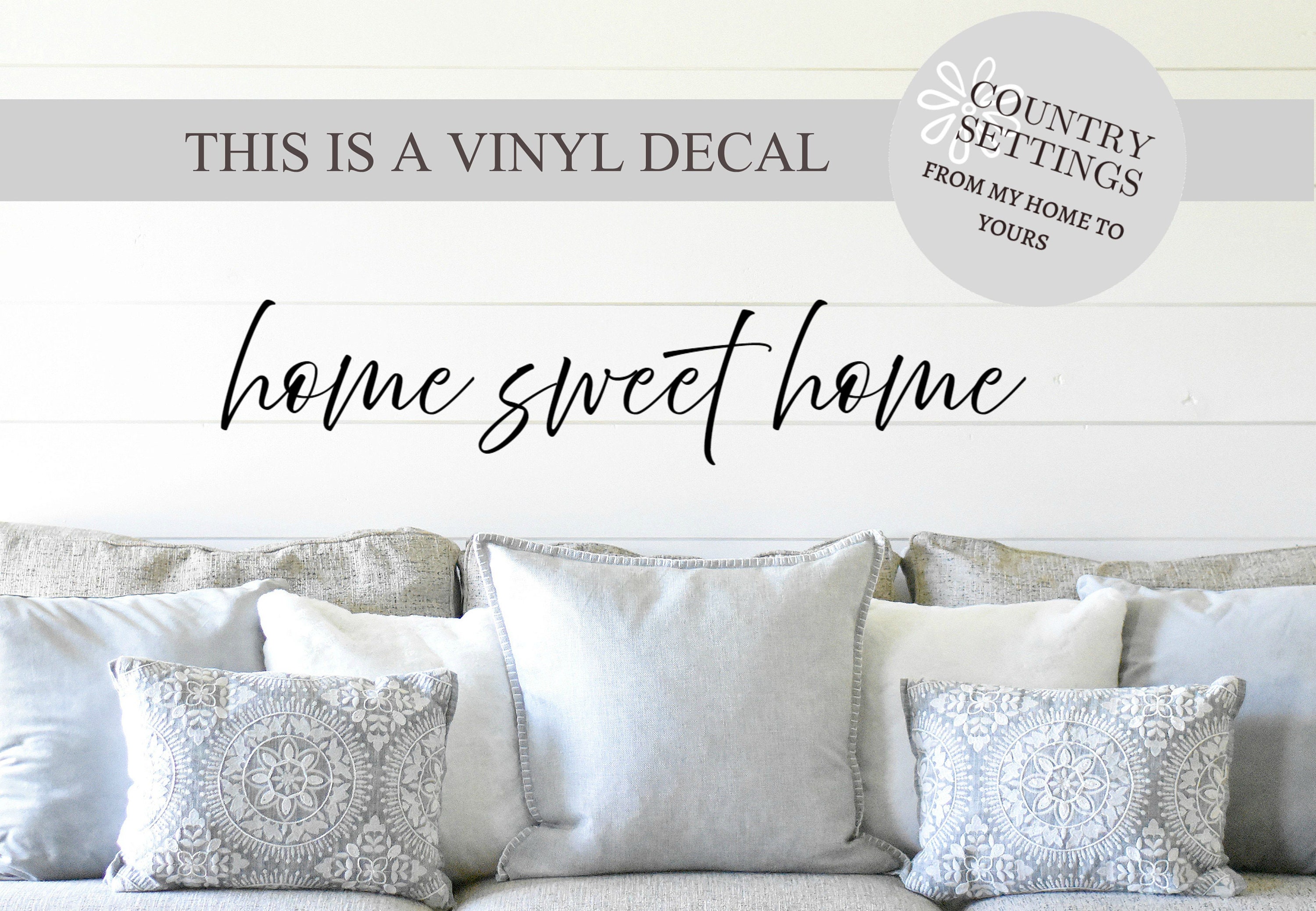 Home sweet home Vinyl decal wall art Farmhouse Vinyl Decals | Etsy