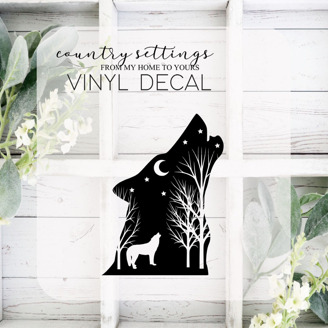 Howling Wolf Vinyl Decal, Wild Animal Nature Decal - Etsy