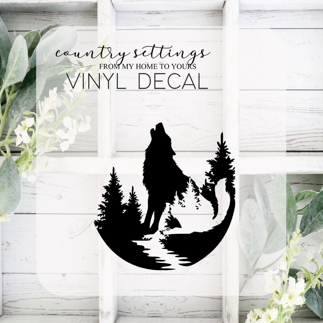 Howling Wolf Vinyl Decal, Wolf Car Window Decal, Animal Vinyl Decals - Etsy