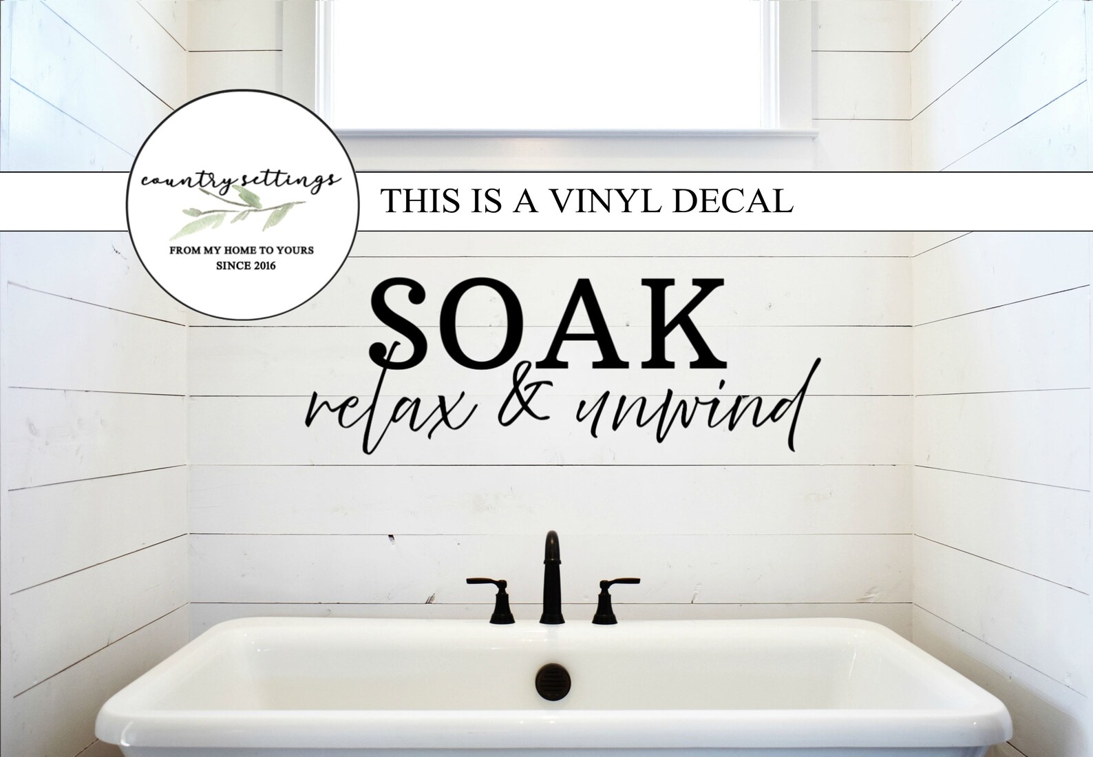 Soak, Relax and Unwind Vinyl Decal, Bathroom Vinyl Decals - Etsy