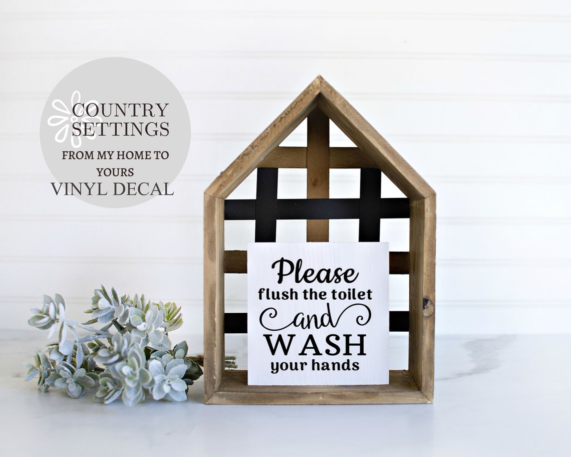 Please Wash Your Hands Bathroom Vinyl Decal Farmhouse | Etsy