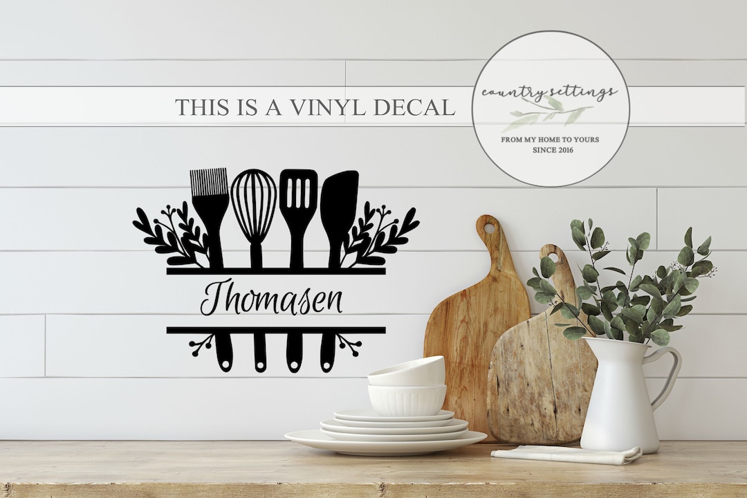 Kitchen Vinyl Decal, Custom Kitchen Decal, Farmhouse Custom Kitchen ...