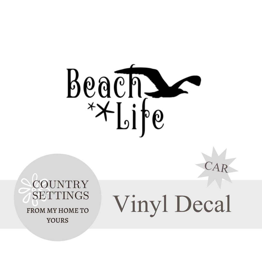 Beach Life Vinyl Decal, Car Decals, Beach Decals - Etsy