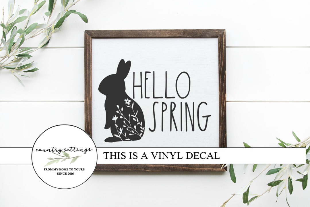Rae Dunn Inspired Hello Spring Vinyl Decal, Farmhouse Vinyl Decals - Etsy