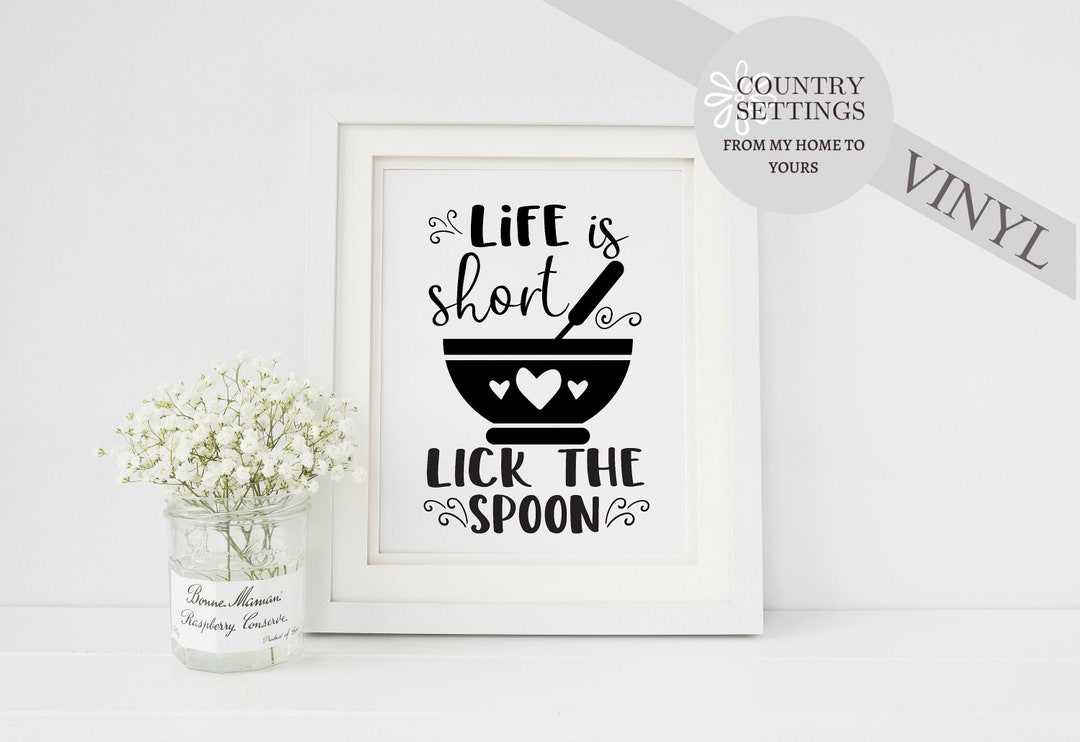 Lick the Spoon Vinyl Decal, Farmhouse Vinyl Wall Decals - Etsy