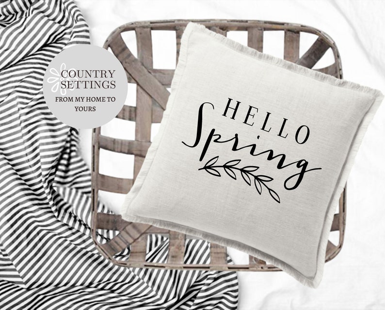 Hello Spring Vinyl Decal, Farmhouse Vinyl Decals, Hello Spring Sticker ...